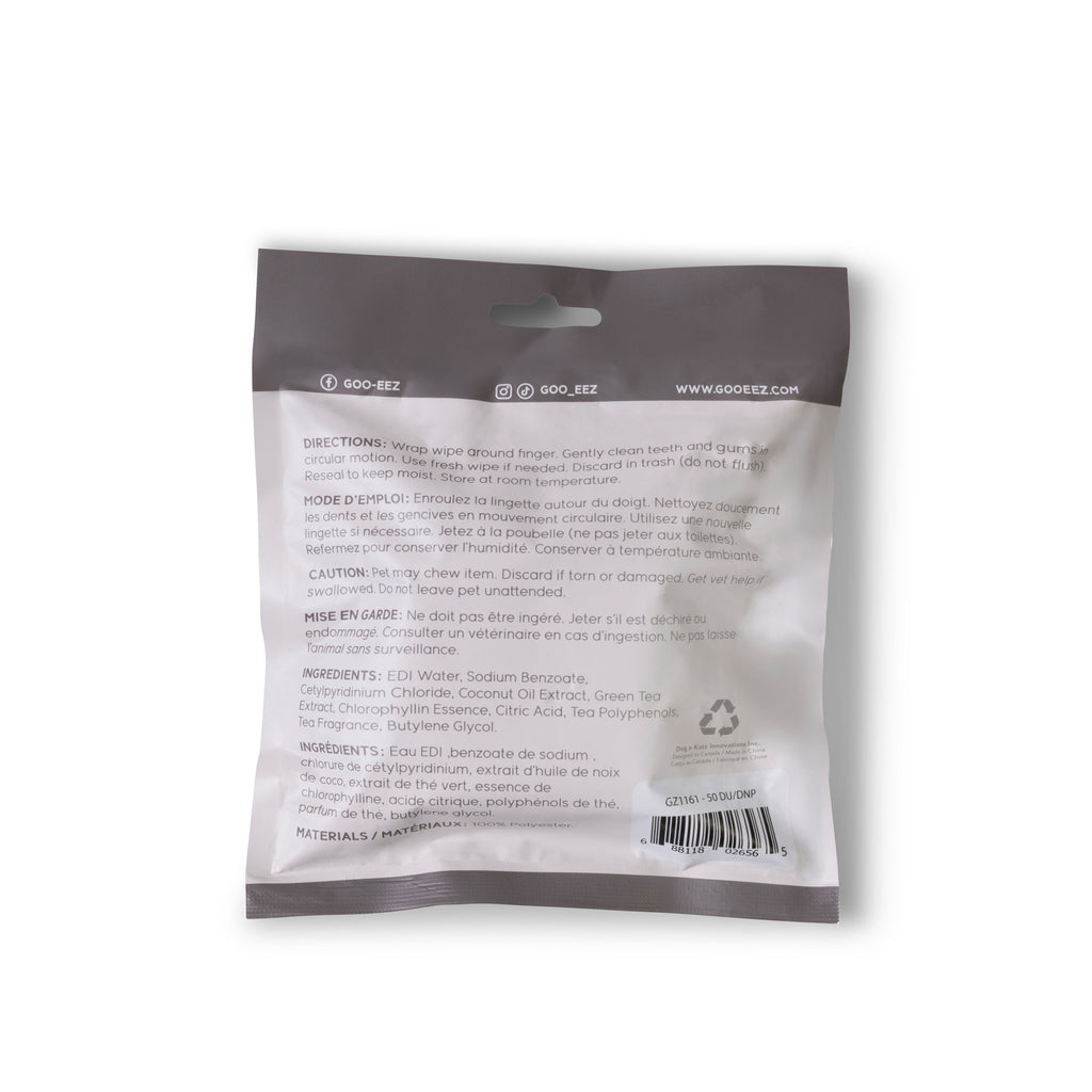 Dual-Action Dental Finger Wipes - 50 Wipes – Goo-eez